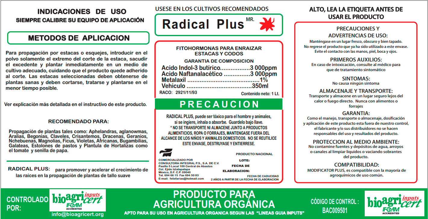 RADICAL PLUS PAQUETE DE ½ KG – AGROBIOQUIM